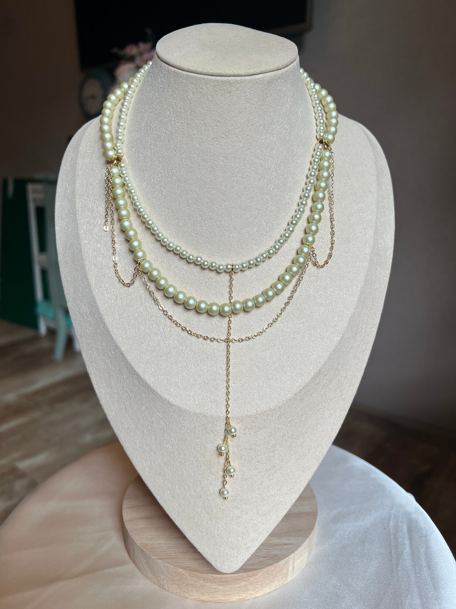 Колье, жемчуг имитация