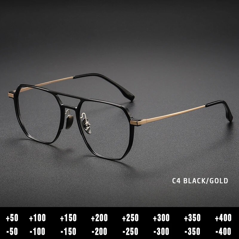 Деловые очки C4 Black/Gold для чтения, FRAME ONLY
