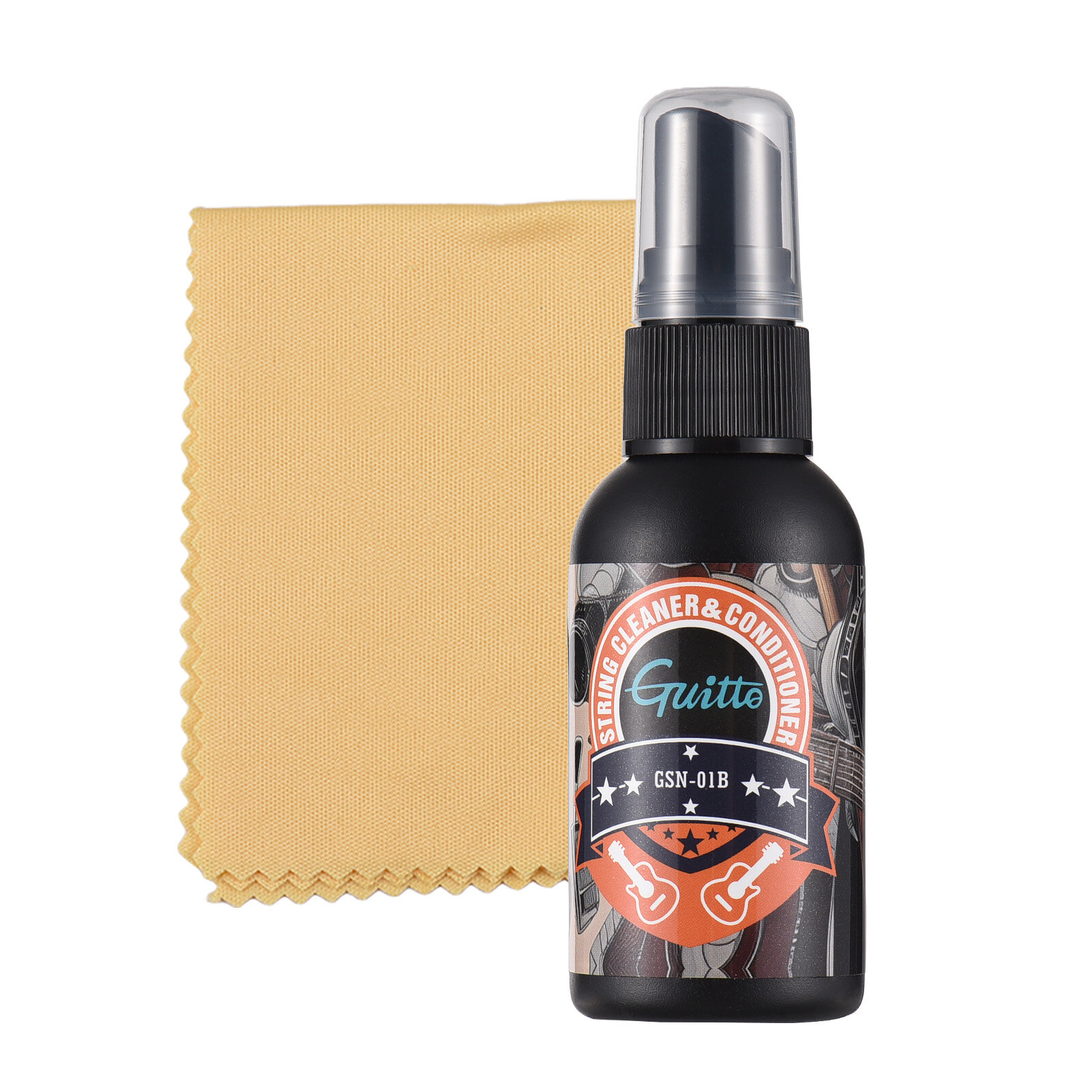 Набор для чистки и ухода за гитарой GUITTO, 50 мл, масло для защиты струн от ржавчины с салфеткой для чистки гитары, средство для ухода и ухода за акустической/классической/электрической гитарой