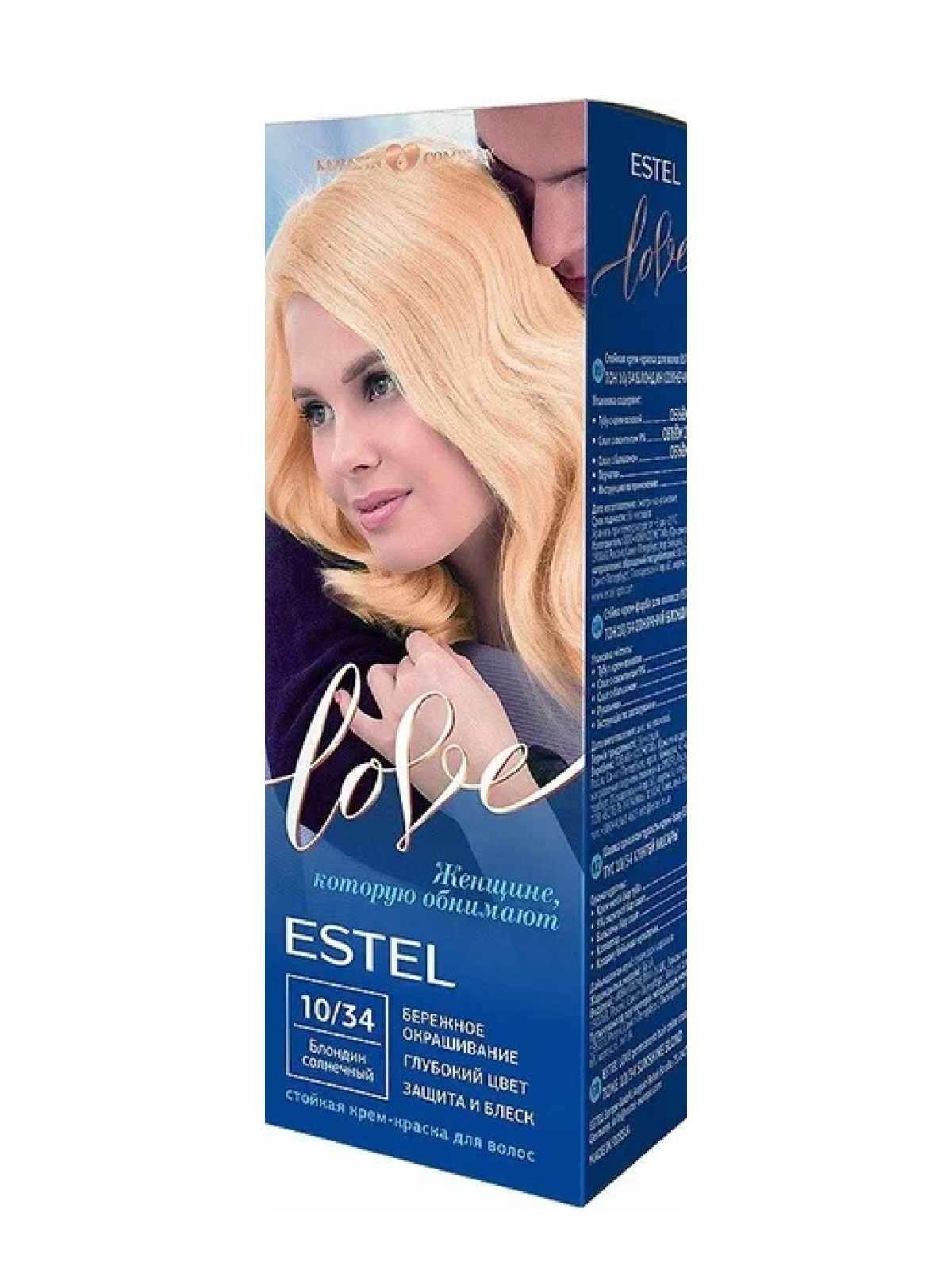ESTEL Стойкая крем-краска LOVE для закрашивания седины, тон 10/34 Блондин солнечный, 115 мл