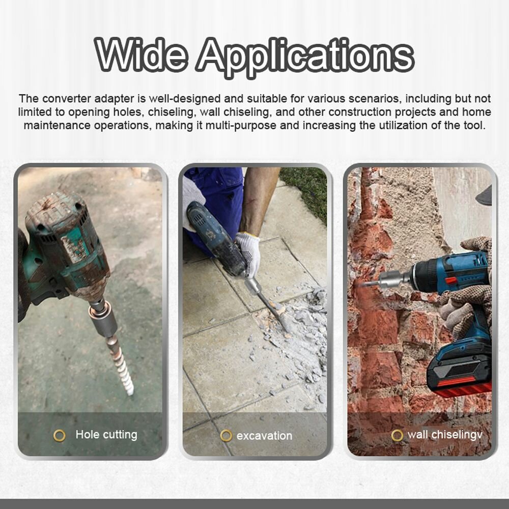 Адаптер-переходник с ударного гайковерта на электромолоток. Универсальный соединительный элемент для оснастки.