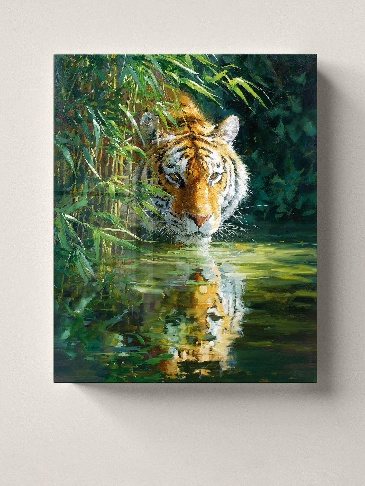 Картина Postermarket "Тигр в джунглях" стекло, цифровая печать, 40х50 см,