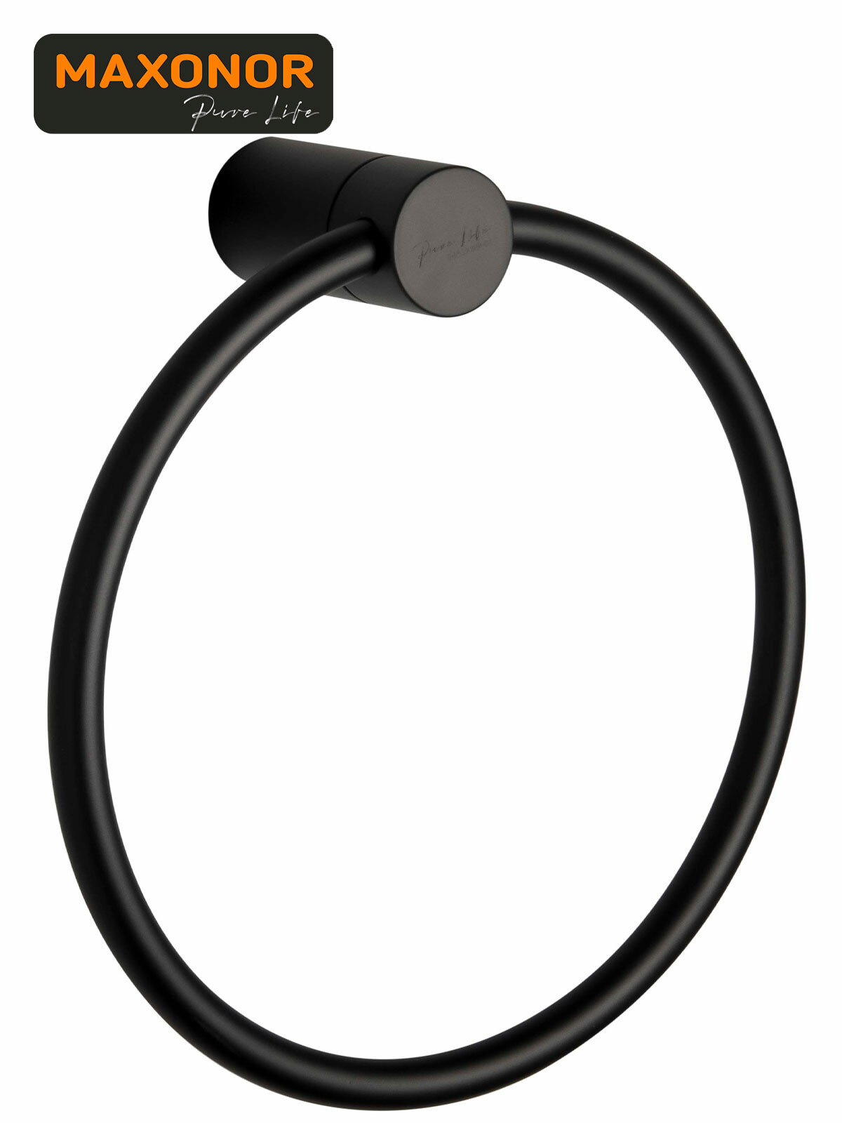 Держатель для полотенец в ванную Maxonor SHADE PL1704-7 кольцо, черный матовый Латунь