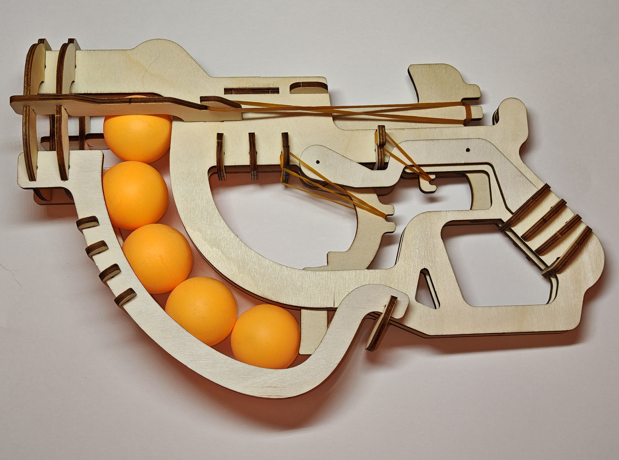 Пинг-Понг ган Пистолет сборный деревянный