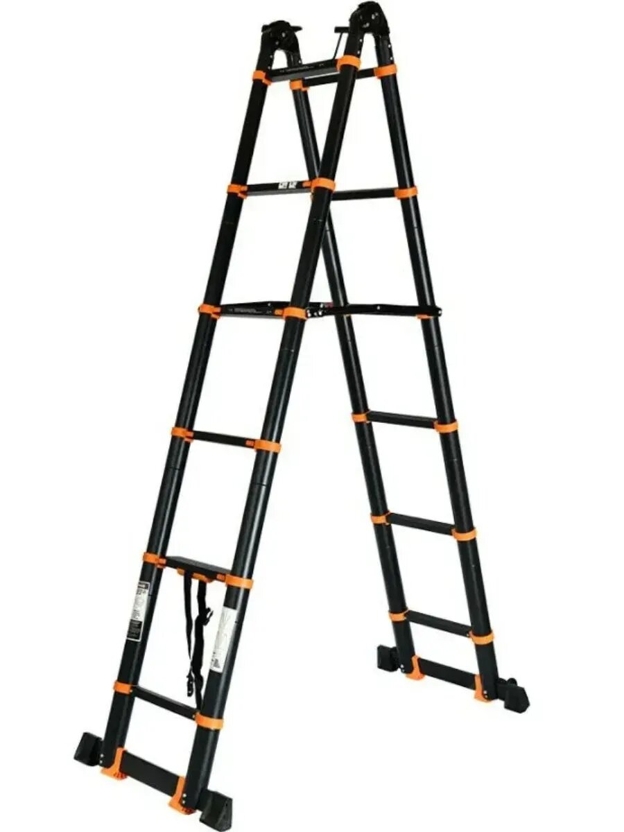 Лестница телескопическая алюминиевая двухсекционная 820 см 28,8 кг STARTUL Black Line (ST9932-082)