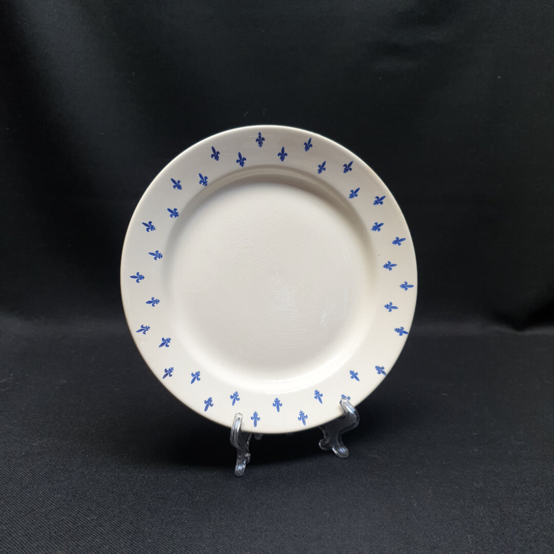 Столовая тарелка Конаково, фаянс деколь 19 см, винтаж СССР