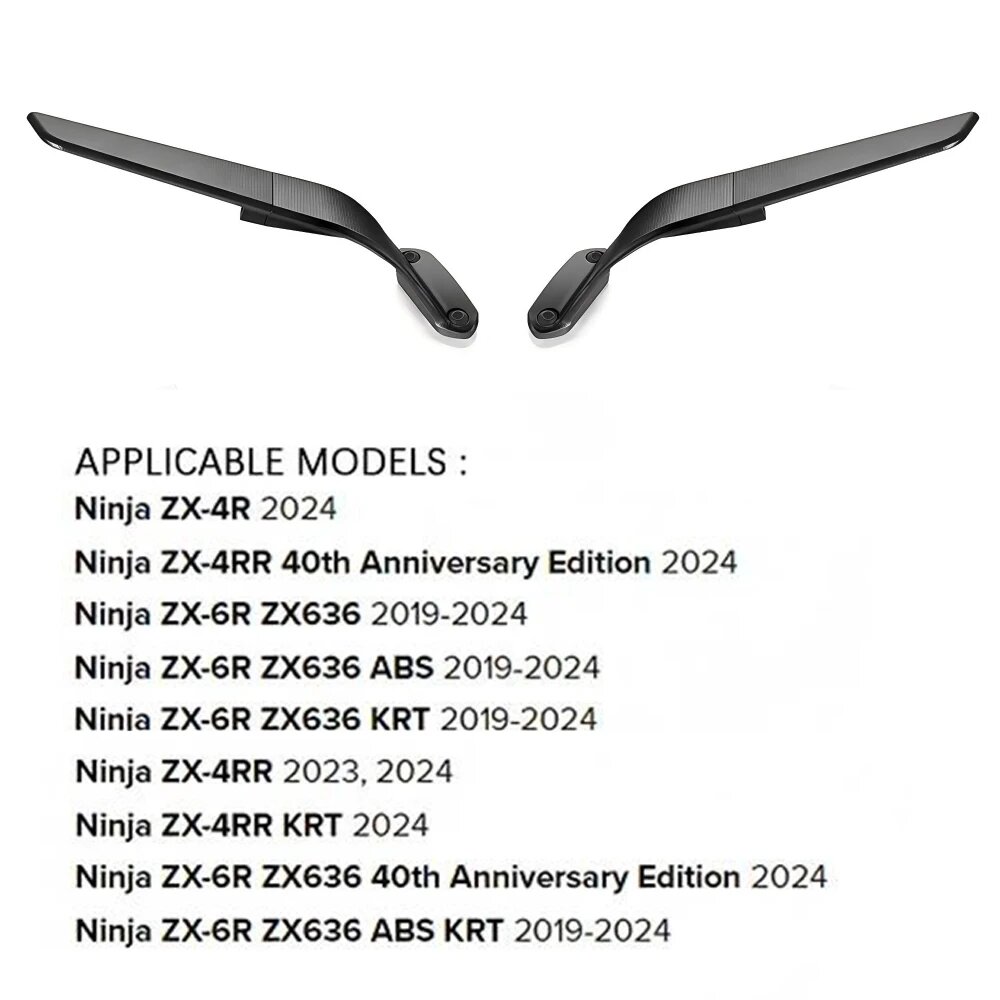 Для Kawasaki Ninja ZX6R ZX4R Ninja ZX4RR 636, спортивные зеркальные комплекты с крылышками, регулируемые зеркала, аксессуары, ZX4 RR, зеркала Stealth