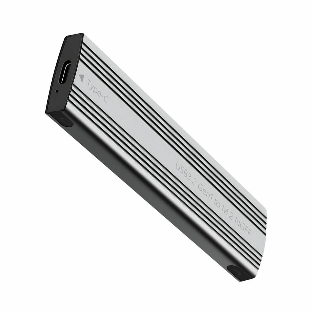 Алюминиевый корпус для M.2 с двойными протоколами, USB3.2 Type C, 5 Гбит/с, Серый