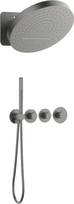 Душевой комплект Timo Saona SX-2329/18SM С внутренней частью, с термостатом, черное золото