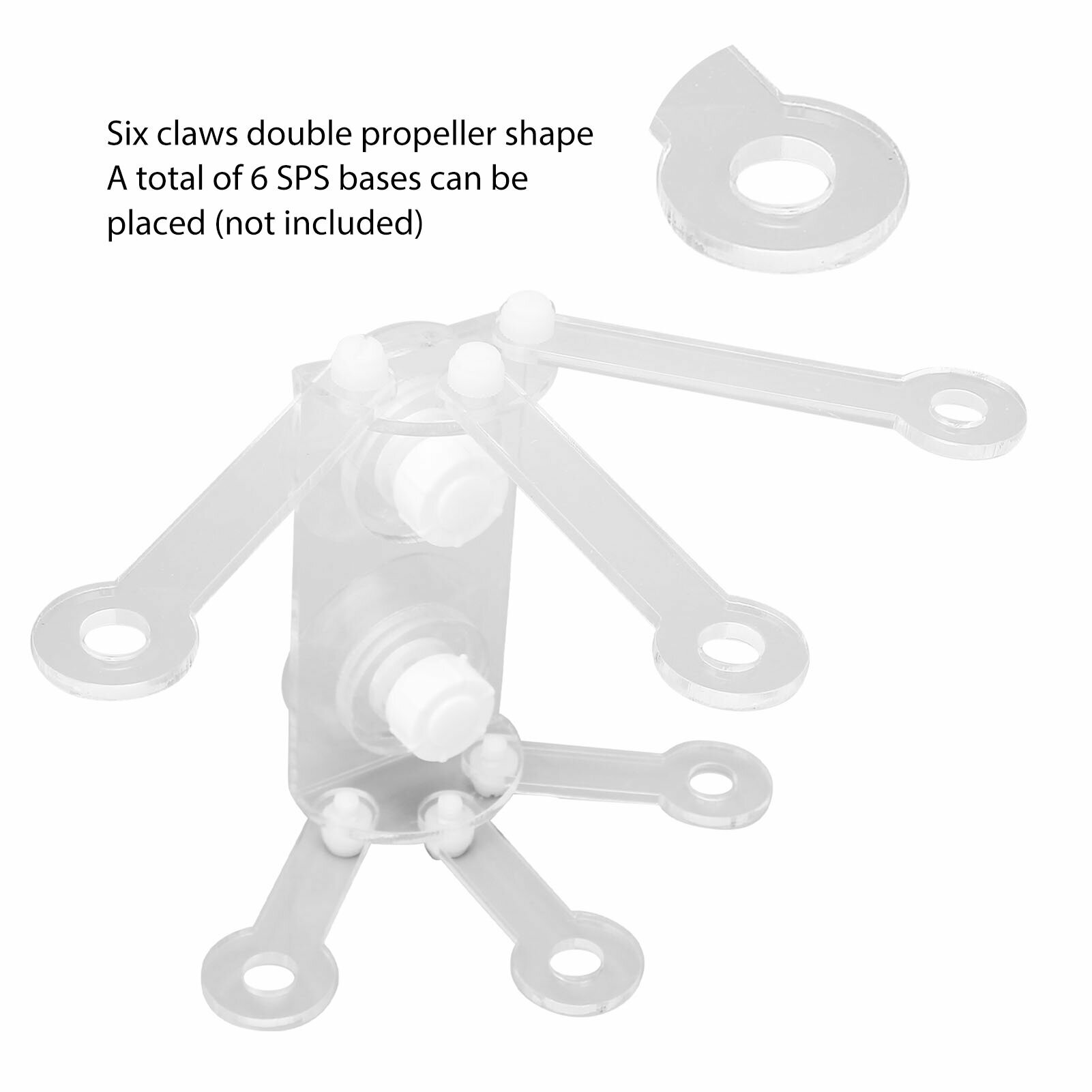 Аквариумная коралловая стойка, 6 когтей, двухслойный пропеллер, 180 градусов, прозрачный держатель для коралловых фрагментов аквариума с присоской