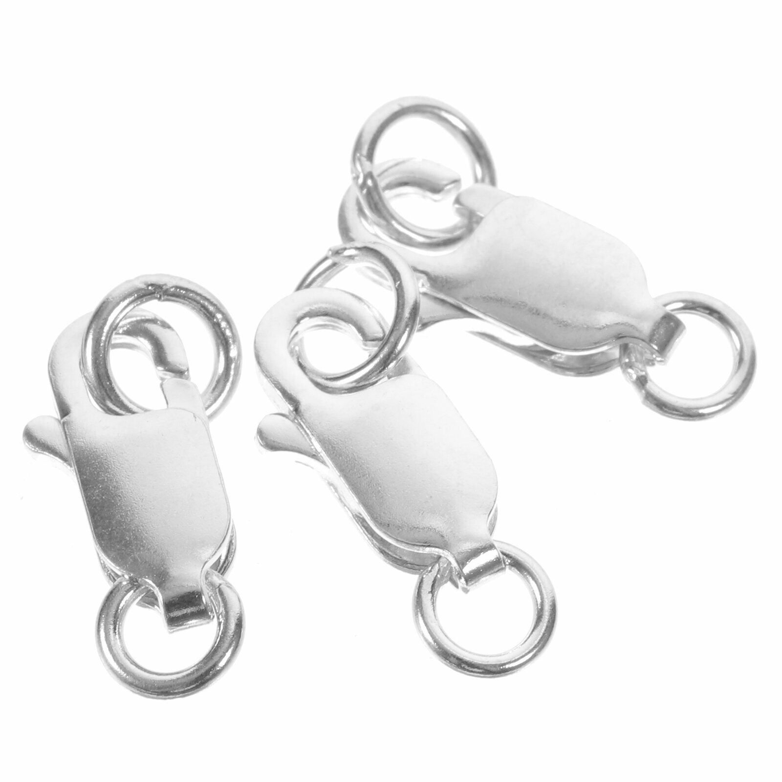Застежки-крабы 925 пробы для браслетов ручной работы, 3 штуки, серебро, простые в установке, универсальные замки для ожерелий и браслетов