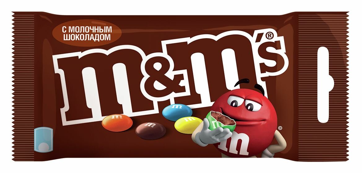 Драже M&M's с молочным шоколадом, 45г