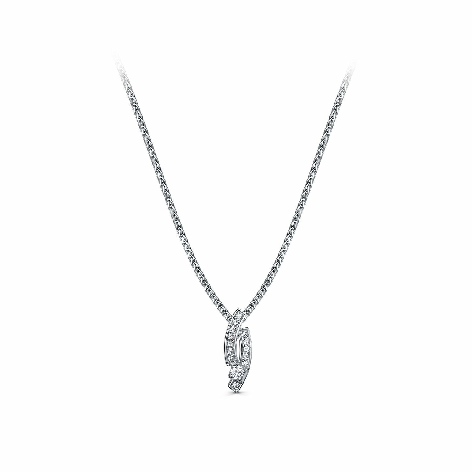Колье, серебро, 925 проба, родирование, фианит