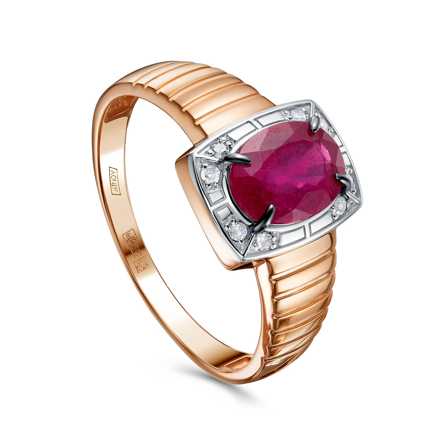 Кольцо JEWELIN, красное золото, 585 проба, бриллиант