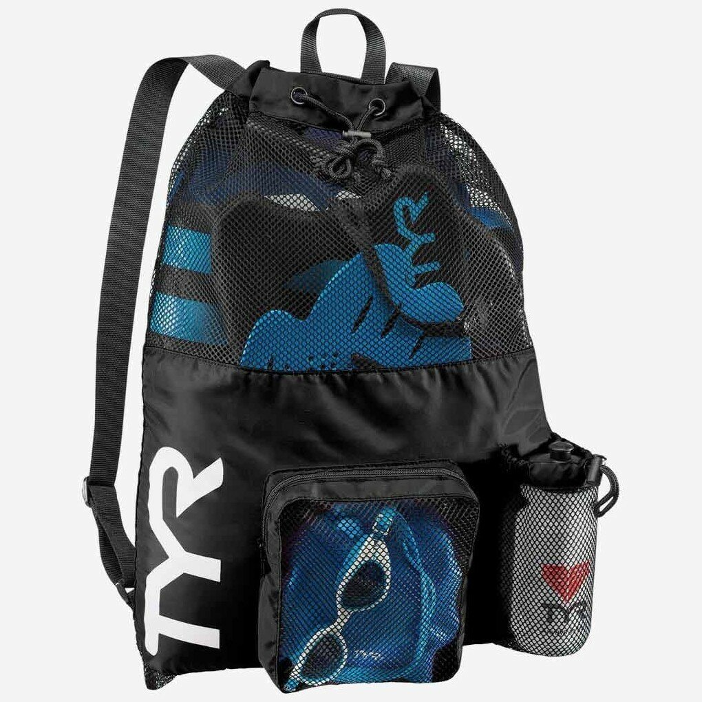 Рюкзак для аксессуаров TYR Big Mesh Mummy Backpack (001 Черный, O/S)