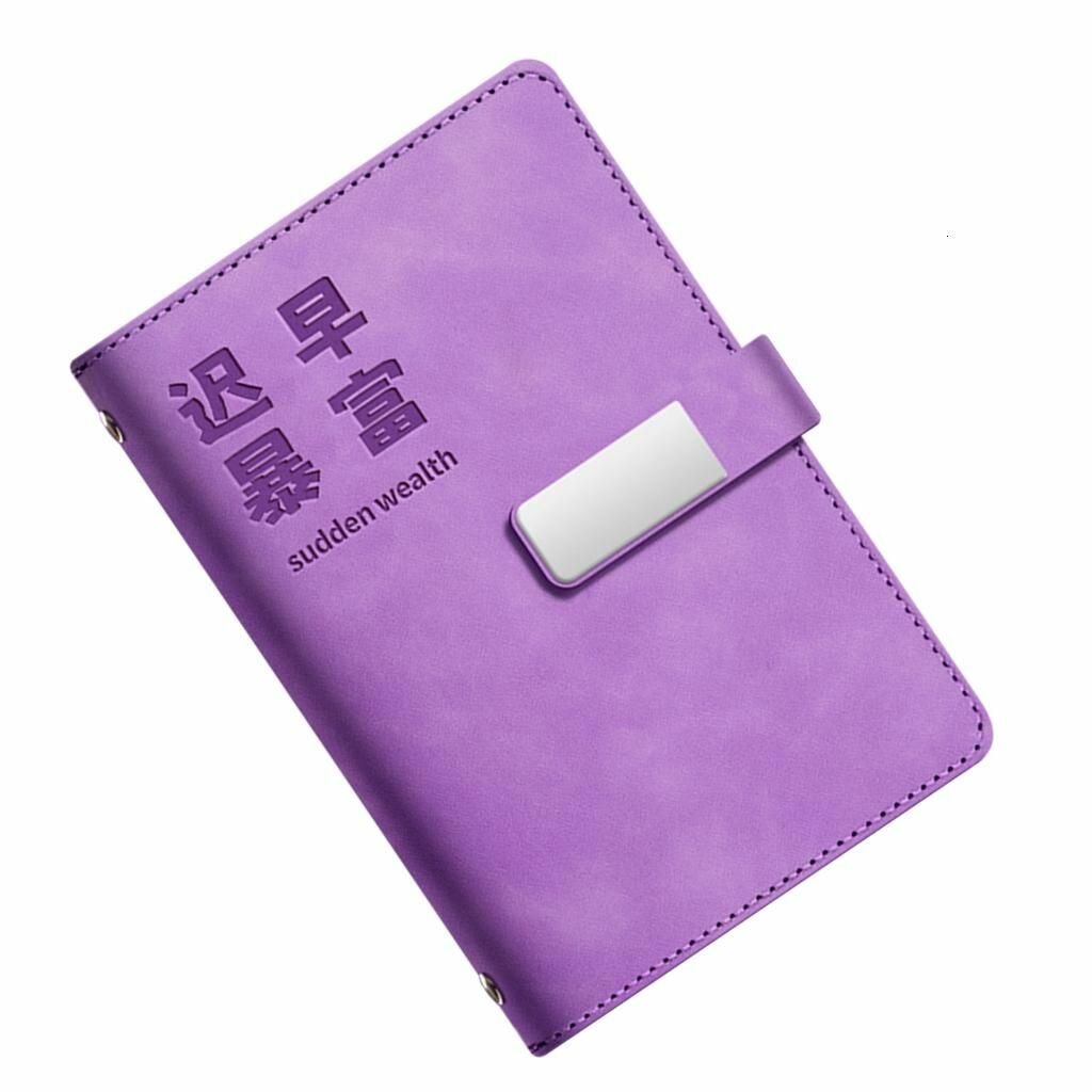 Кожаный бюджетный блокнот, Фиолетовый