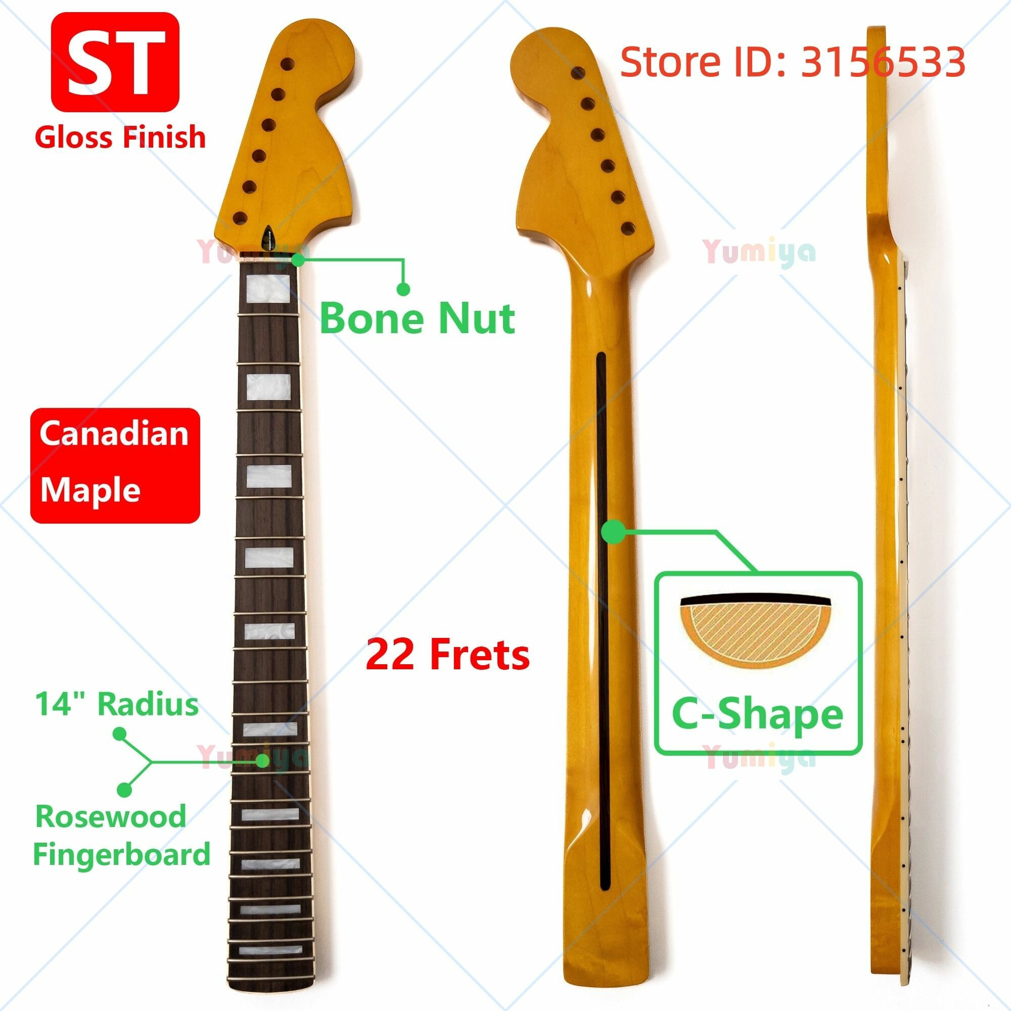 Гриф электрогитары Strat с 22 ладами и большой головкой, Бронзовая ладовая проволока для гитарных аксессуаров Stratocaster
