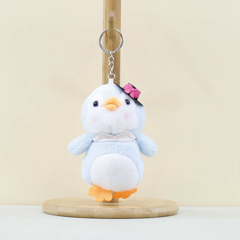 Ключница charming penguin плюшевая аксессуар с мягким pp хлопком и праздничным дизайном шляпы, синий