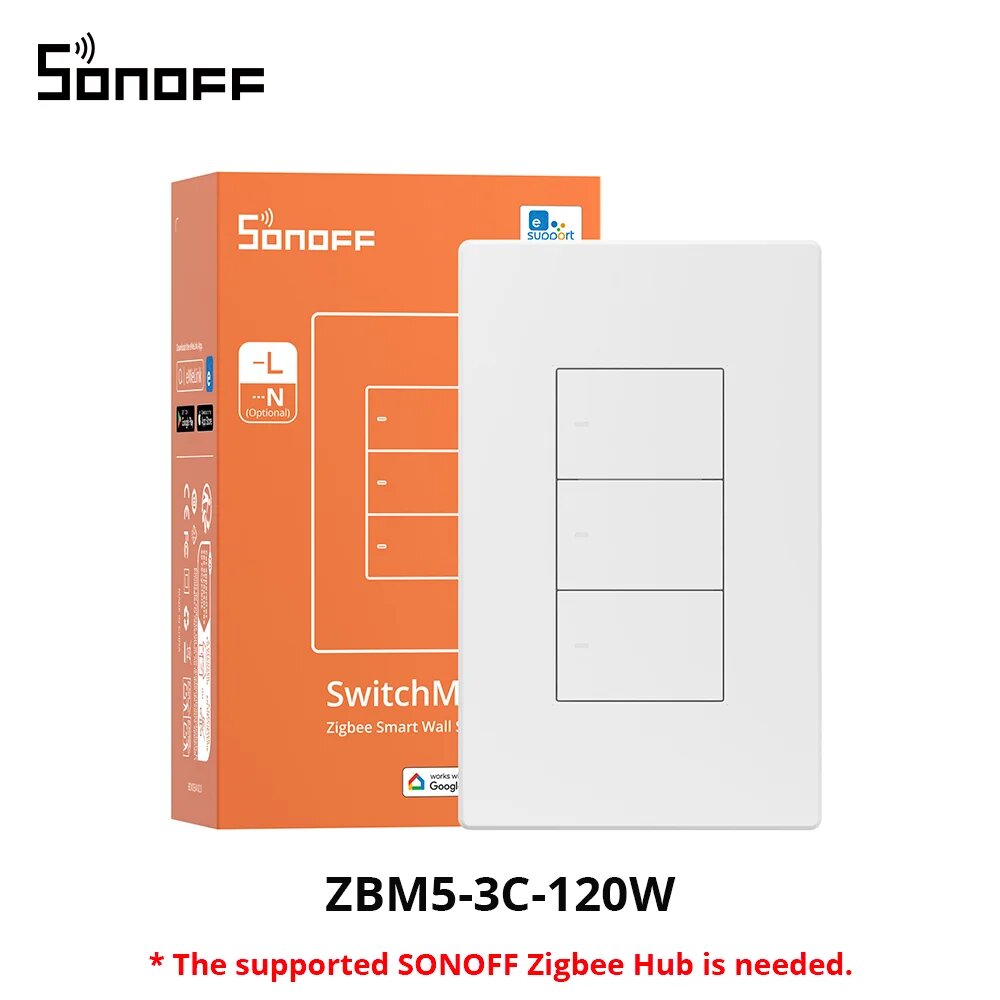 SONOFF ZBM5 SwitchMan Zigbee Умный выключатель ZBM5-3C-120W