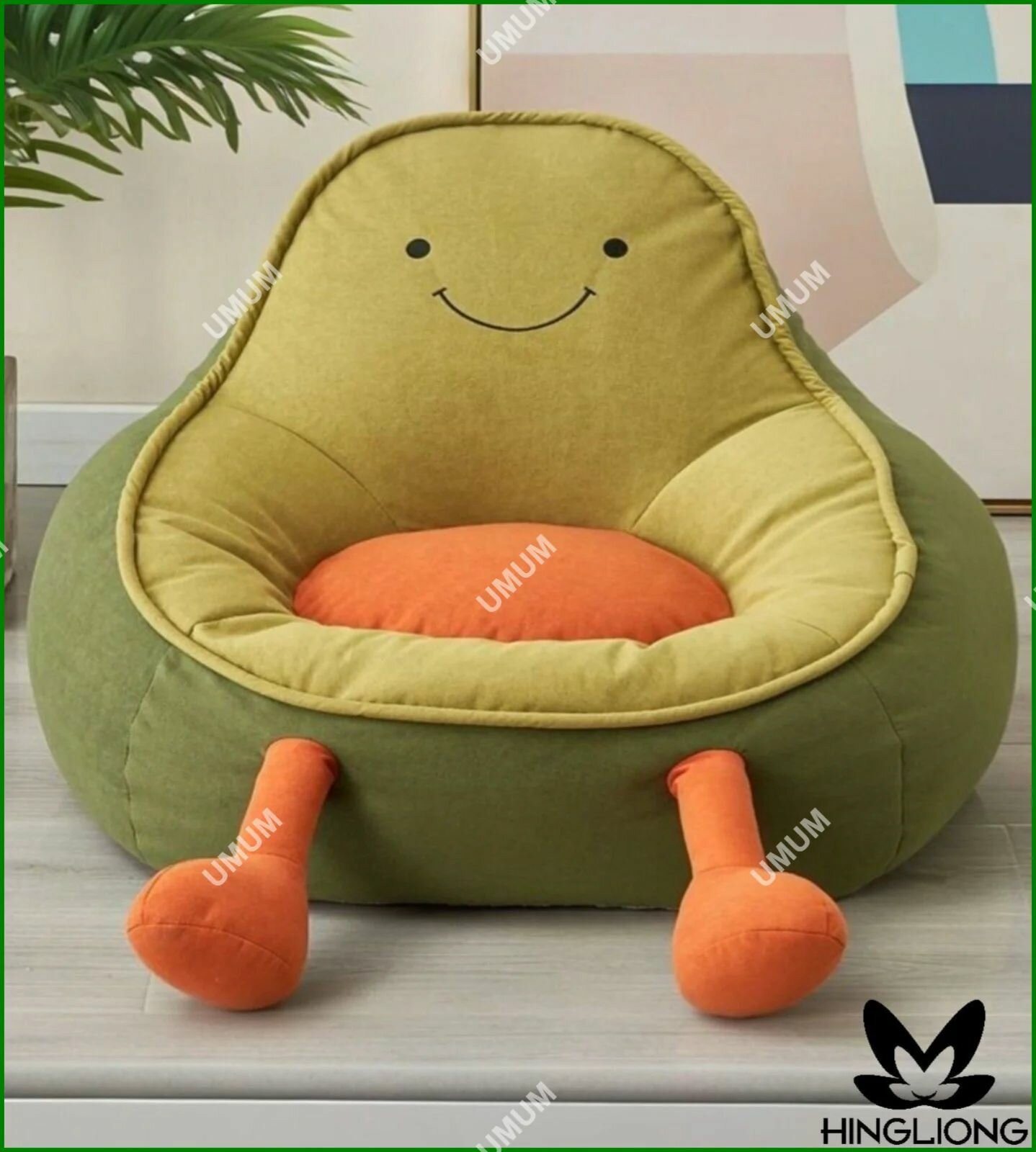 Детское бескаркасное кресло-мешок | Безопасный диван-кровать для ребенка, гипоаллергенный наполнитель, яркий дизайн