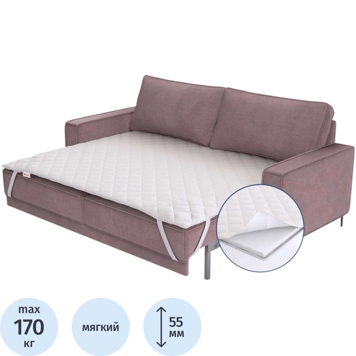 Матрас Топпер комус SСH5 roll чехол eco 800x2000x55
