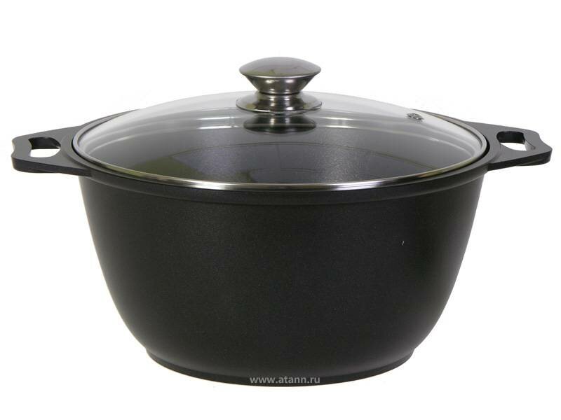 Кастрюля 3л литая со стеклянной крышкой