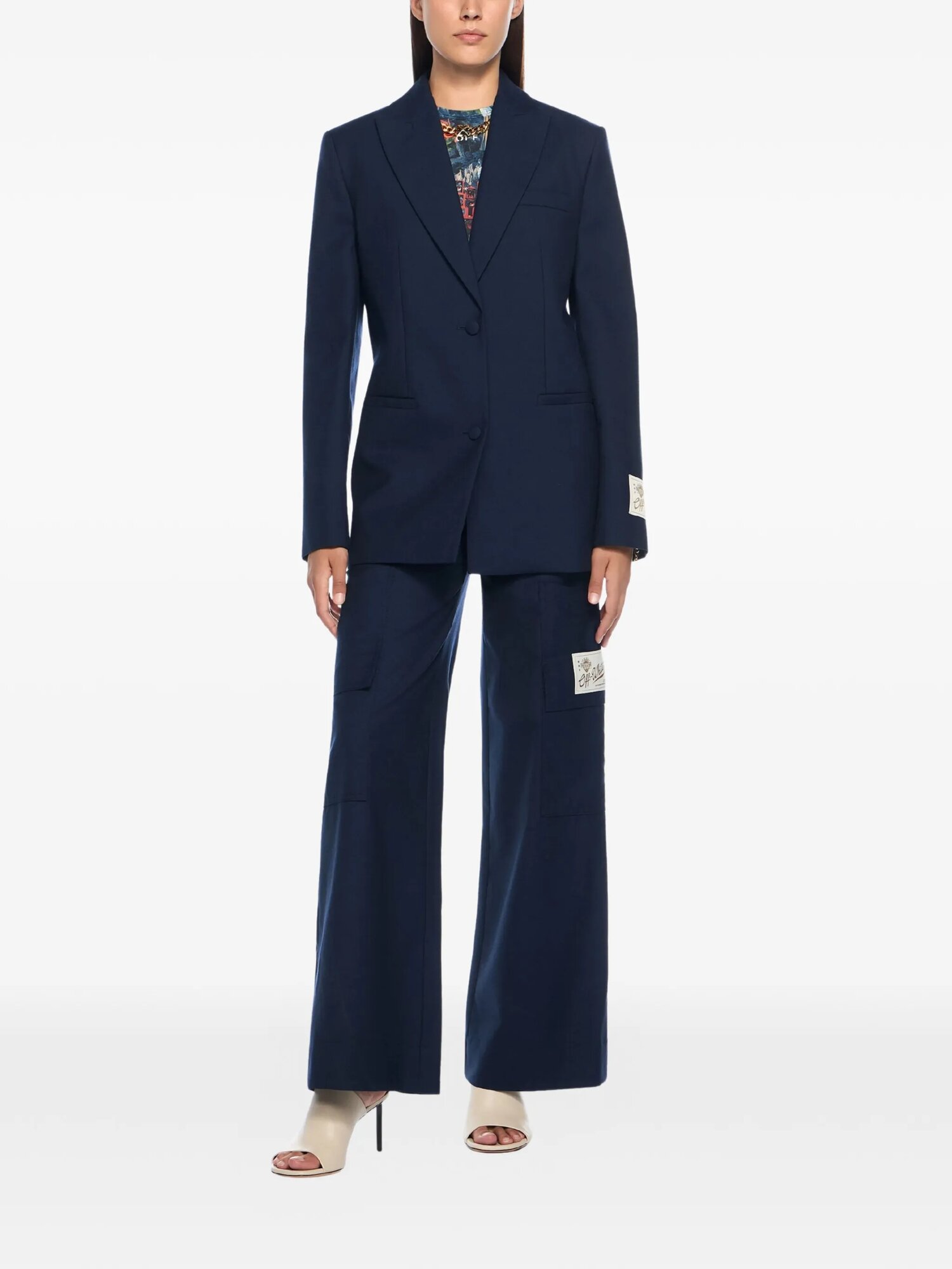 Брюки карго Off-White Cargo-pocket trousers, размер 44, blue — фото 1