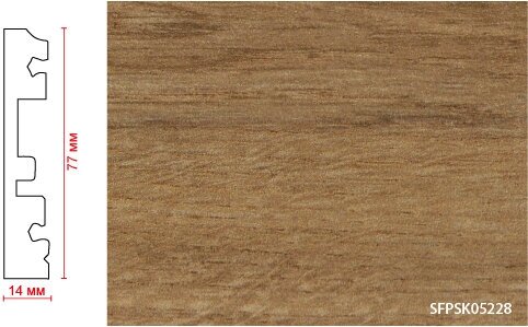 Плинтус Balterio SmartFinish ламинированный 77 мм SFPSK05228 Дуб 2400х77х14 мм (под декоры JUM00421), 6 шт/уп.