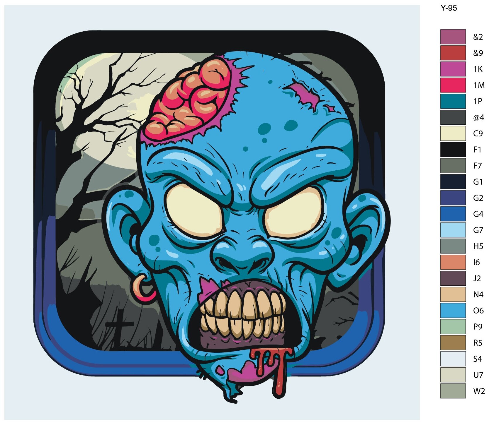 Картина по номерам Y-95 " Зомби " 70x70