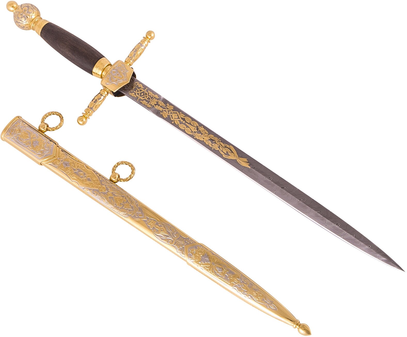 Подарочный Кортик Адмиральский "Наградной" (сталь дамасская) Златоуст