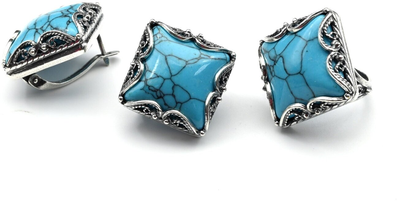 Серьги, бирюза