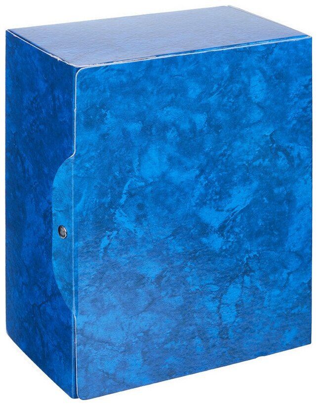 Папка архивная Attache на кнопке 150 мм синий мрамор ламинированный картон 478254