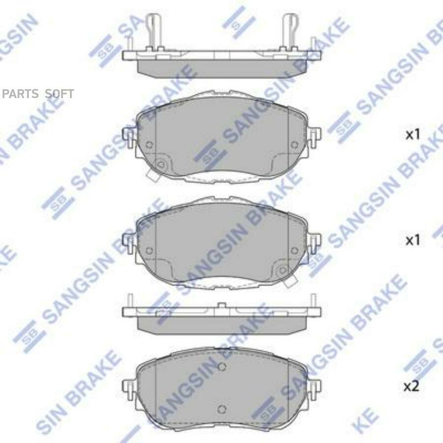 SANGSIN BRAKE SP1700 Колодки тормозные передние Sangsin SP-1700 SP1700