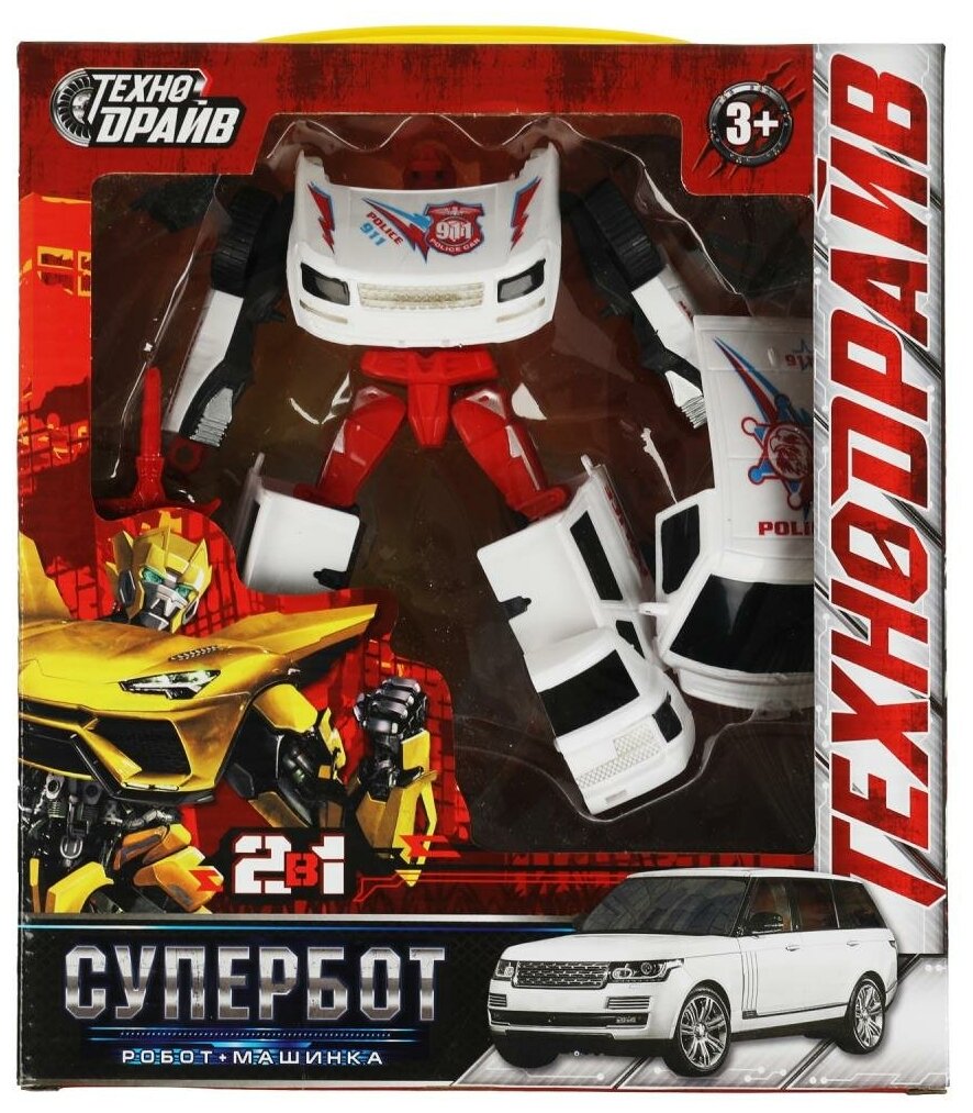 Робот Технодрайв трансформер Робот - машина Супербот белый, 20 см.