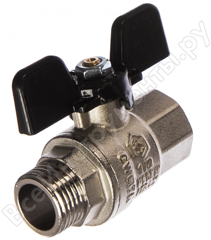 Кран шаровой полнопроходной STOUT ВР/НР 1/2 ручка бабочка SVB-0004-200015 RG00938T5RIRPN