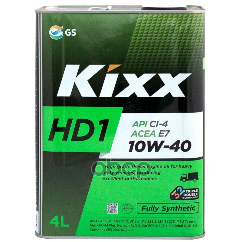 Kixx Масло моторное полусинтетическое HD1 CI-4/SL 10W-40, 4л