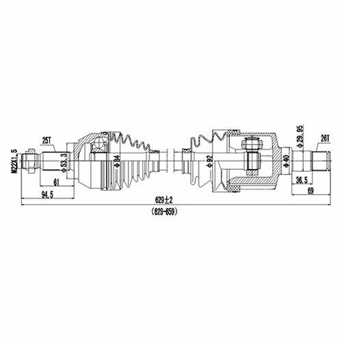 Вал приводной Dynamatrix-Korea DDS218263 для Ford TRANSIT