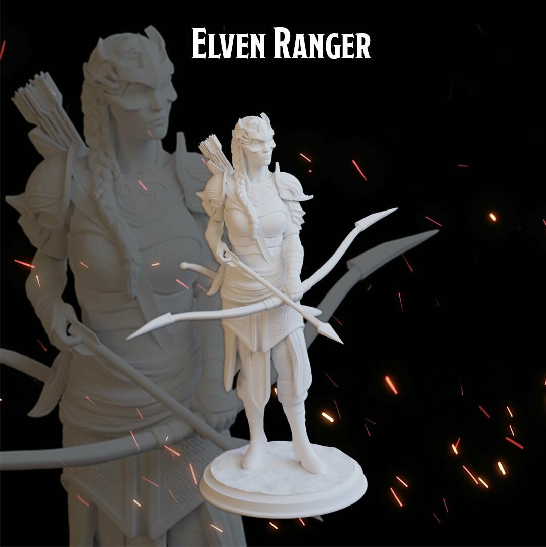 Лучник/рейнджер эльф 52,6мм фигурки/миниатюры (ДнД, DnD, D&D, Dungeons & Dragons, Pathfinder, Подземелья и Драконы, Wargames)