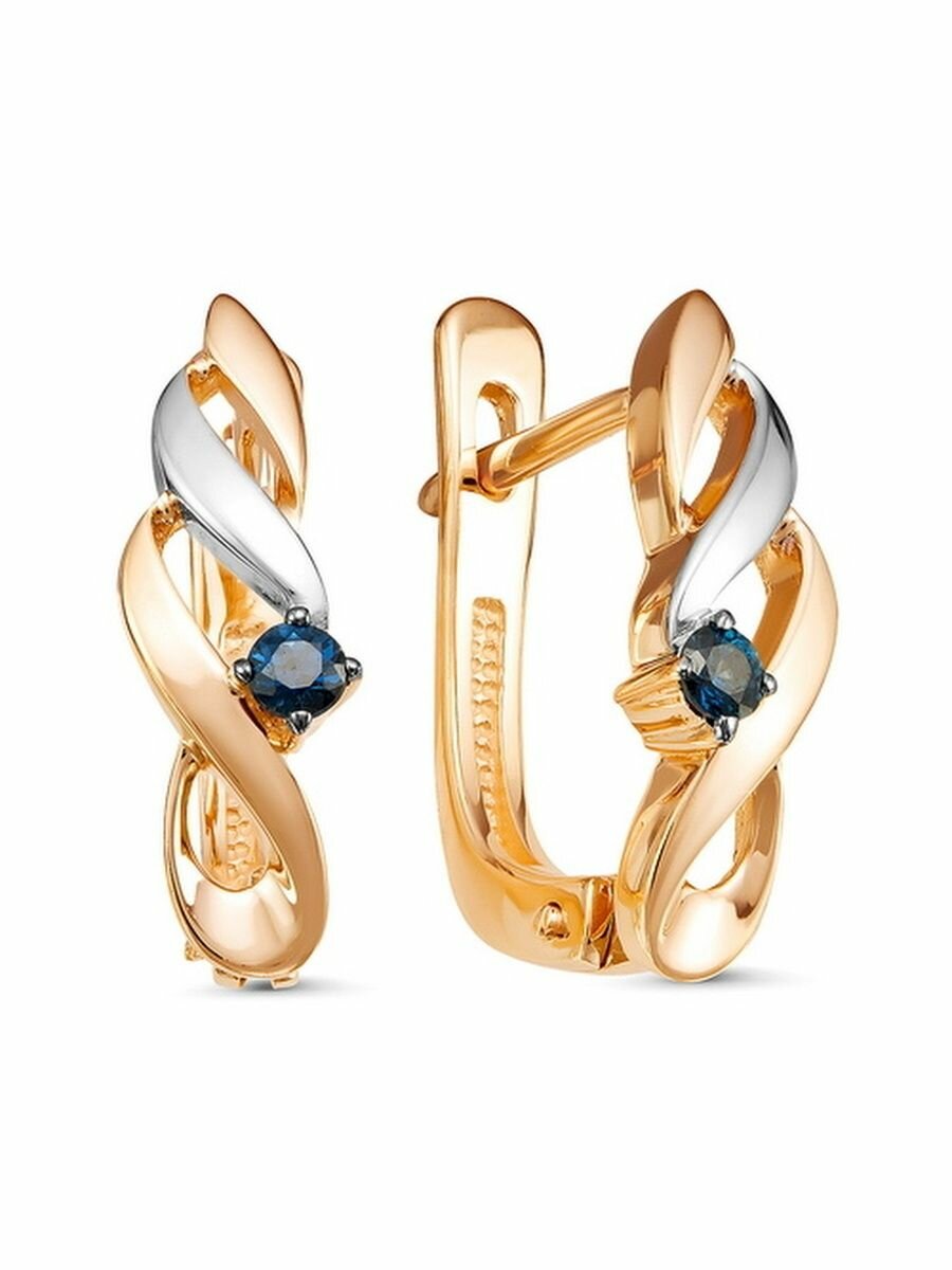 Серьги, красное золото, 585 проба, бриллиант