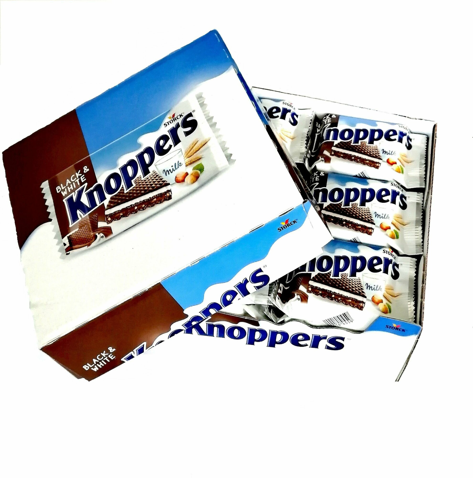 Вафли с кремовой начинкой, вафельные печенья Storck Knoppers Black&White 24 шт. x 25г (Германия)