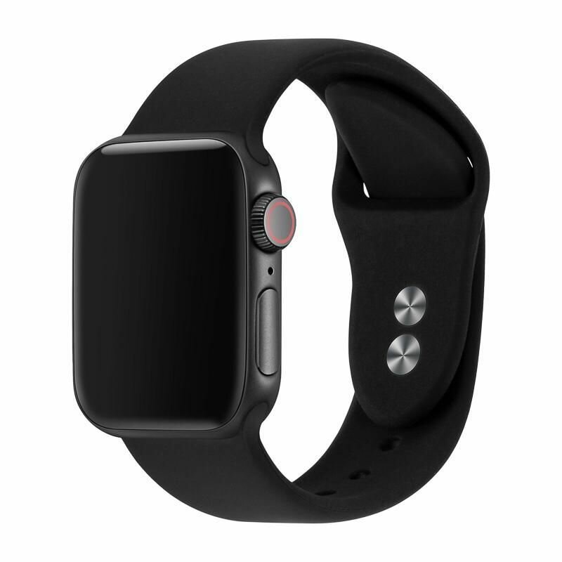 Ремешок для Apple Watch серия 1-3 42 mm, все серии 44/45/46/49 mm , силиконовый, черный
