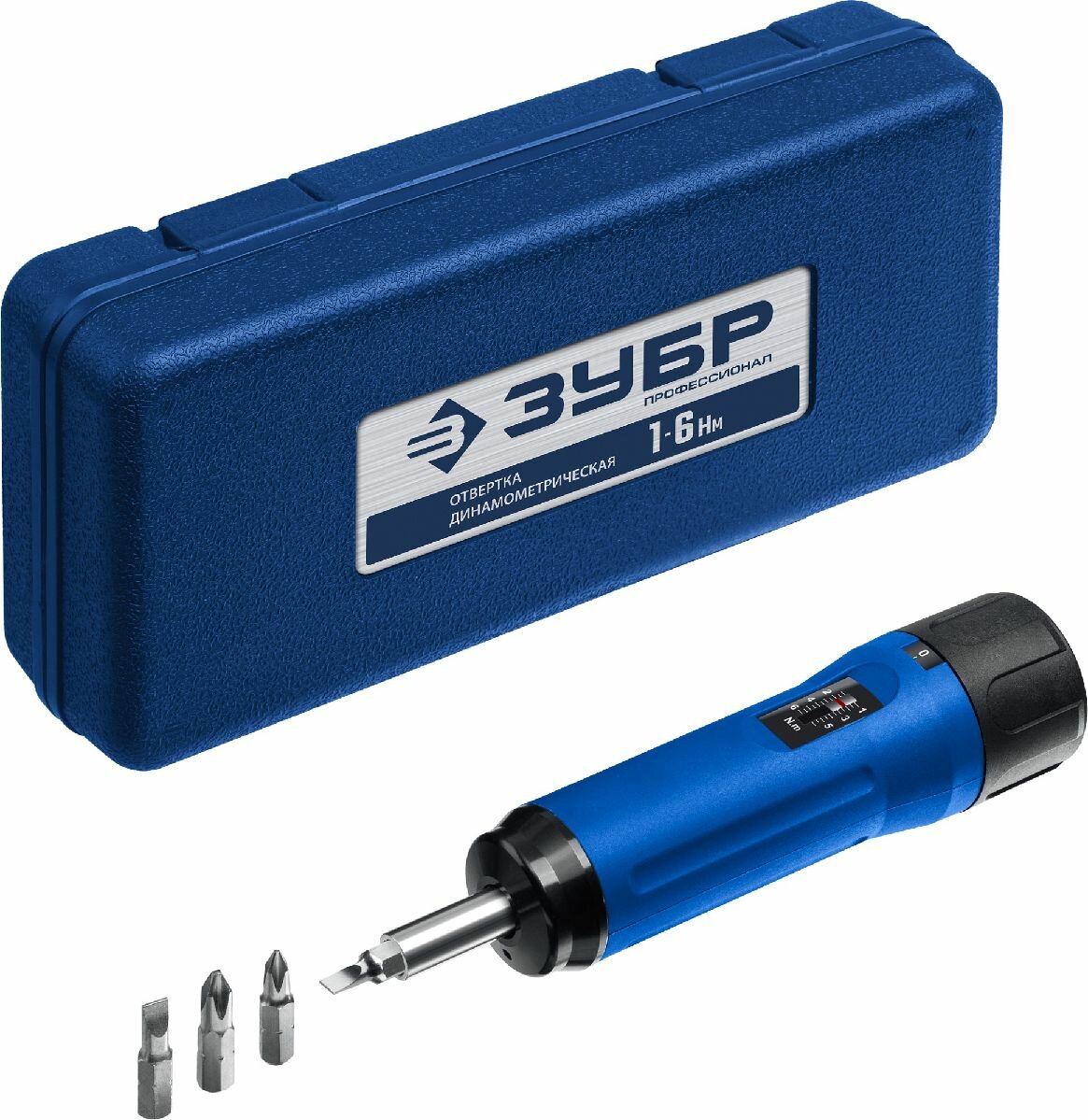 Динамометрическая отвертка ЗУБР Профессионал регулируемая с моментом затяжки 1-6 Нм погрешность 6%