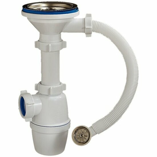 Сифон бутылочный Orio , 3 1/2" x 40 мм, с круглым переливом