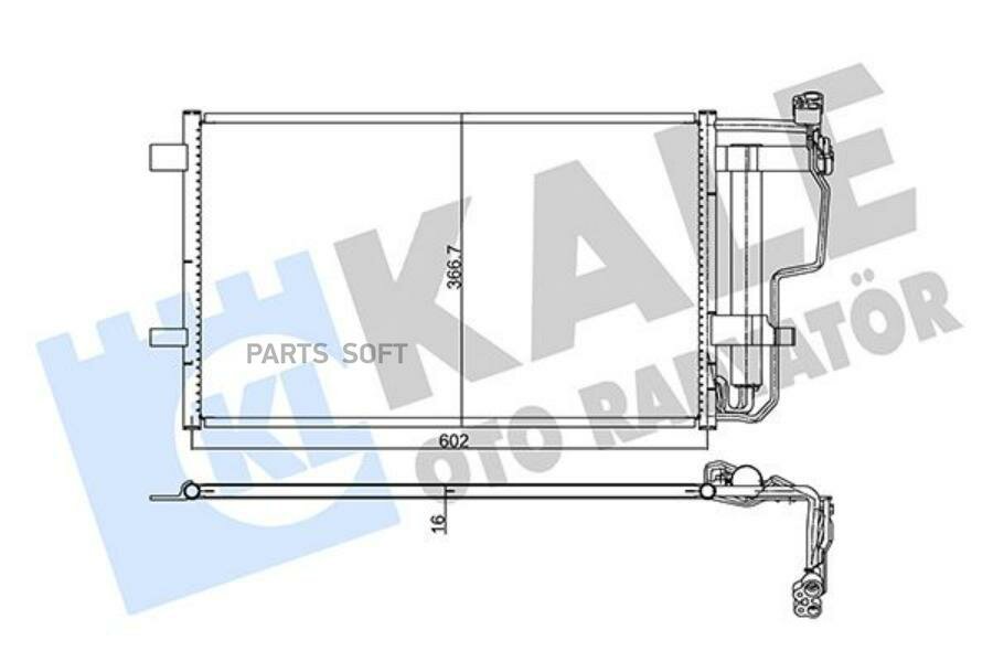 KALE 345490 Радиатор кондиционера для а/м Mazda 3 BL (09-) паяный ()