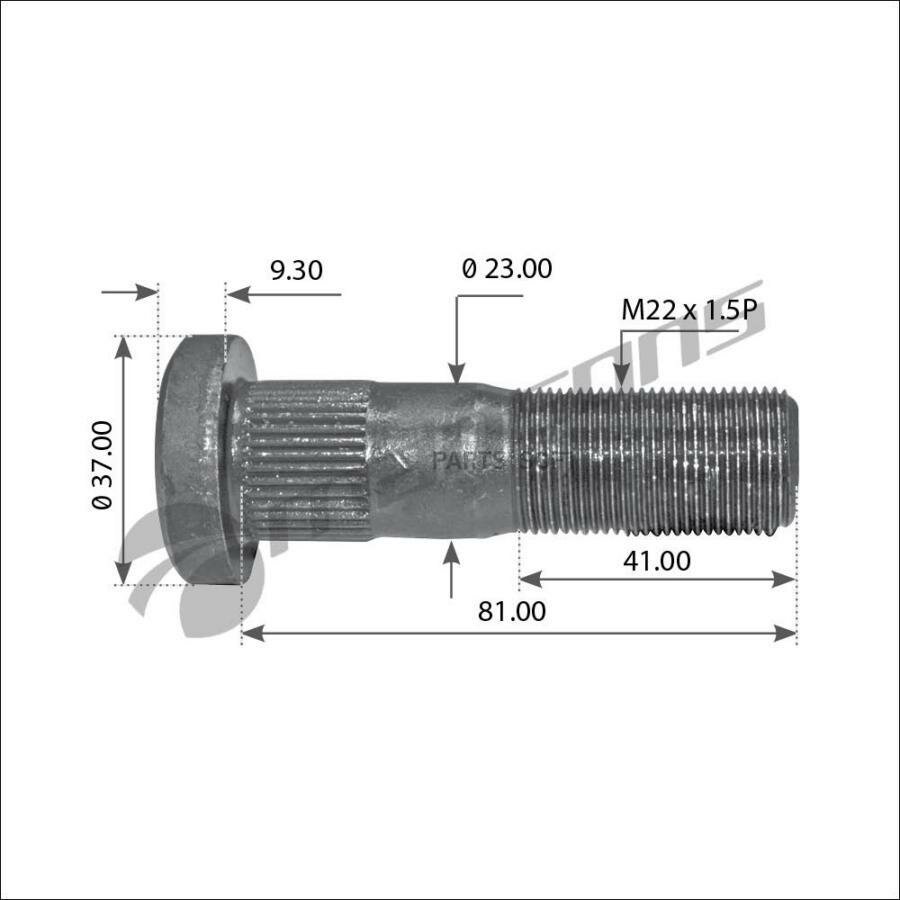 810001 MANSONS Шпилька колеса ROR (M22х1.5х90/79/42) MANSONS