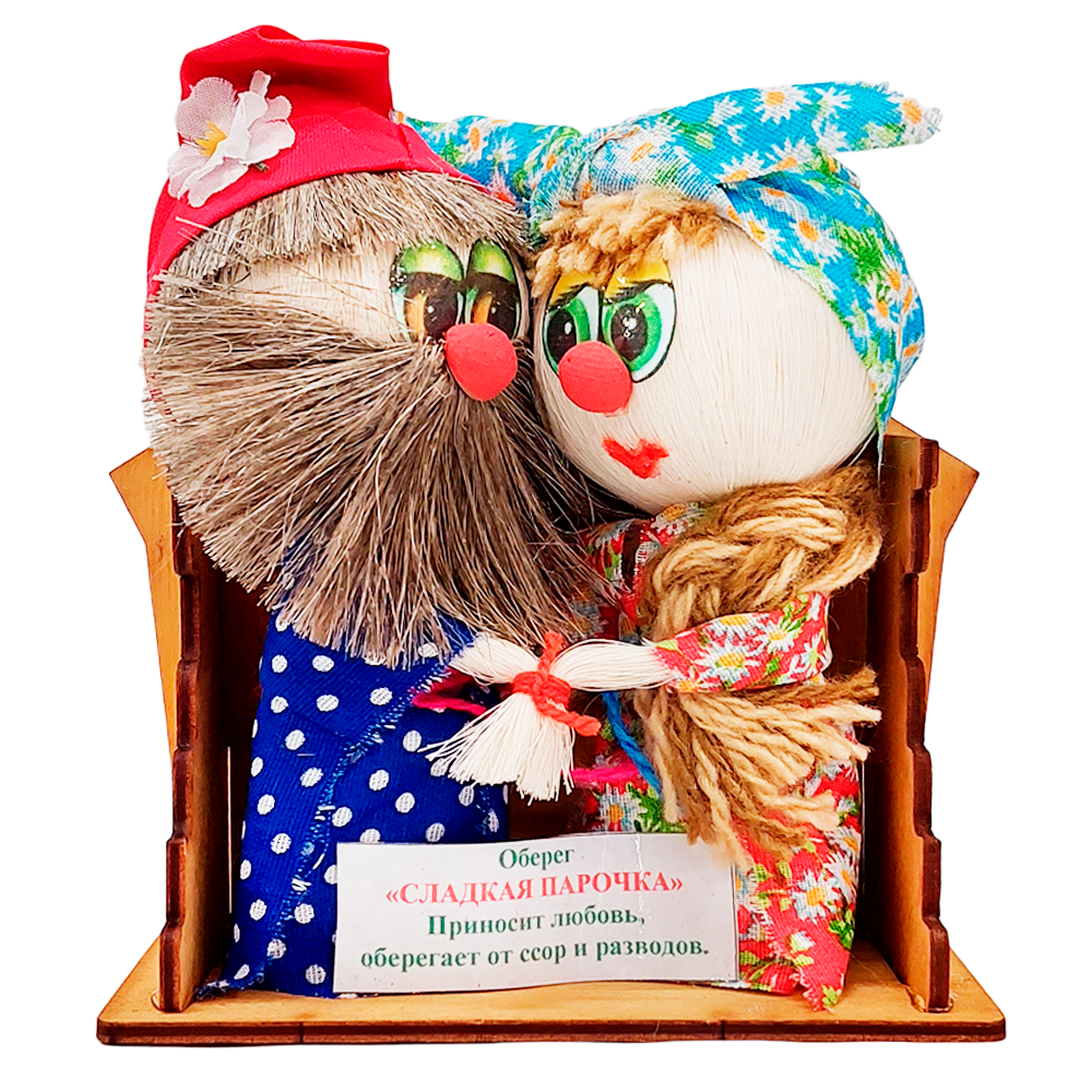 Семейка домовых в домике "Сладкая парочка", 13см.