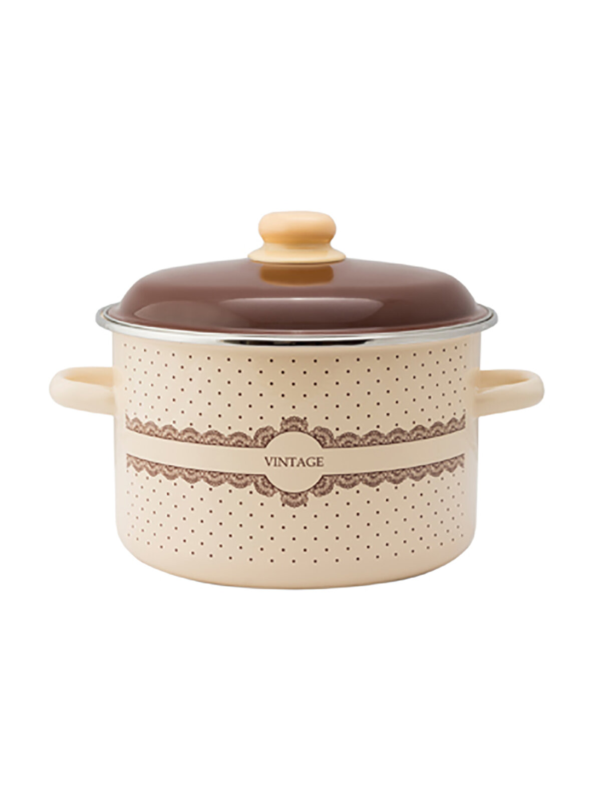 Кастрюля эмалированная Appetite Vintage, с крышкой, 5,5 л