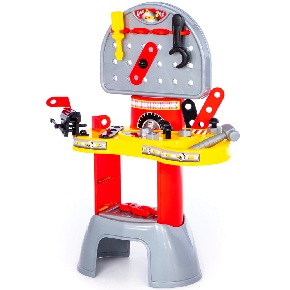 Игровой набор "Механик-макси 2" в коробке / столярный стол + набор инструментов / пластик, для детей от 3 лет