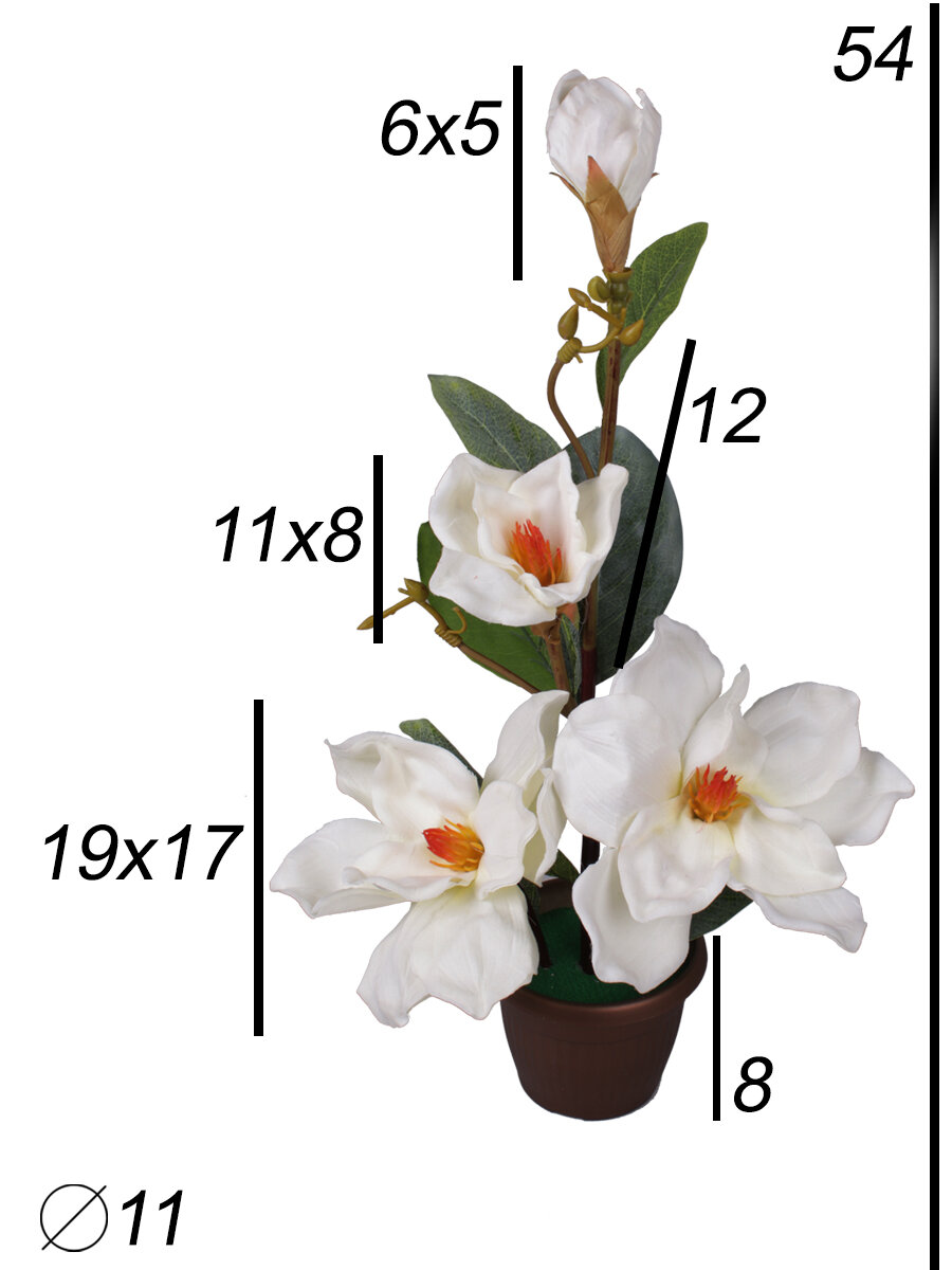 Искусственная Магнолия в кашпо от бренда Holodilova