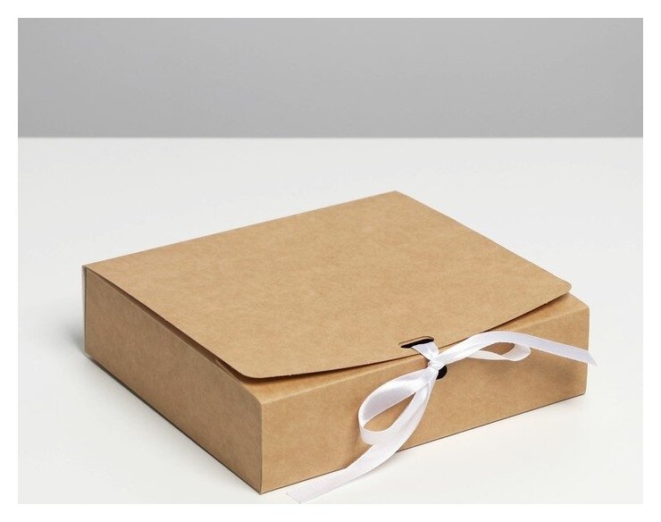 Дарите счастье Коробка складная крафтовая 20 х 18 х 5 см